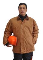 China 100% Cotton Canvas Winter Work Jackets With Corduroy Collar And Brass Zipper for sale