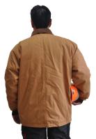 China 100% Cotton Canvas Winter Work Jackets With Corduroy Collar And Brass Zipper for sale