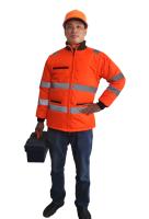 China Executive 5 In 1 Hi Vis Waterproof Jacket With Hood , High Visibility Safety Clothing  for sale