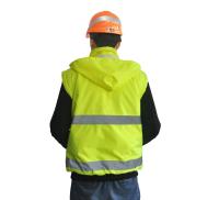 China Stain Resistant High Visibility Work Uniforms Safety Jacket With Detachable Sleeves for sale