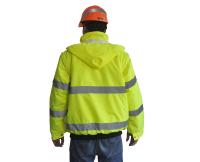 China Stain Resistant High Visibility Work Uniforms Safety Jacket With Detachable Sleeves for sale