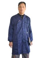 China Comfort Long Navy Blue Lab Coat Back Vented For Engineering Or Warehouse Work for sale