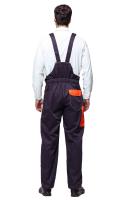 China 100% Cotton Fabric Winter Bib Pants / Work Bib And Brace With Contrast Color Orange for sale
