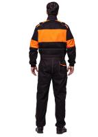 China 100% Cotton Heavy Duty Overalls With Decorated Orange Contrast Stitching for sale