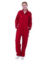 China Comfortable Red Heavy Duty Overalls Tear Resistance With Elasticated Waist Back for sale