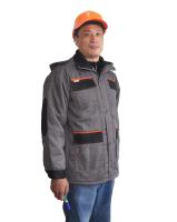 China Gery / Black Waterproof Winter Work Coats Anti Pilling Storm Pockets With Flap for sale