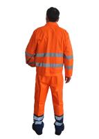 China Orange High Visibility Work Uniforms With Heavy Duty Two Way Zip And Elasticated Cuffs  for sale