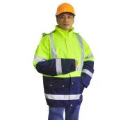 China 2 Tone Reflective Winter Work Jackets 300D Oxford Mens Winter Safety Jackets  for sale