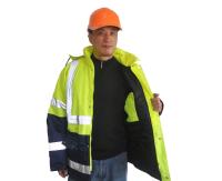 China 2 Tone Reflective Winter Work Jackets 300D Oxford Mens Winter Safety Jackets  for sale