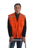 China Double Layers Back Mens Winter Work Vest / Safety Work Vest With Vislon Zippers for sale