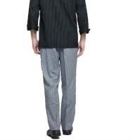China Poly Cotton Yarn Dyed Checkered Chef Pants With Elastic Waist Anti Wrinkle for sale