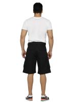China Triple Stitching Black Cargo Work Shorts With Tuck Way Holster Pockets for sale