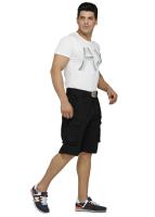 China Triple Stitching Black Cargo Work Shorts With Tuck Way Holster Pockets for sale