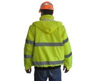 China 300D Oxford Mens Hi Vis Waterproof Bomber Jacket With Stain Resistant PU Coated for sale