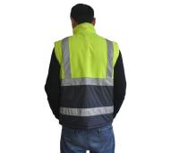 China Short Industrial Work Jackets Reversible Comfortable Hi Vis Winter Bomber Jacket  for sale