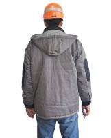 China Two Tone Safety Heavy Duty Winter Work Jacket With Storm Pockets And Padding Hood for sale