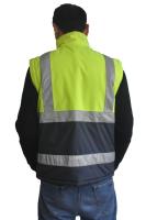 China Functional Hi Vis Bomber Jacket High Visibility Winter Coats With Detachable Sleeves for sale