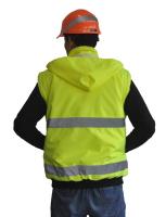China 300D Oxford Safety Short  Hi Vis Winter Workwear Jackets With Detachable Sleeves for sale
