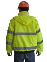 China 300D Oxford Safety Short  Hi Vis Winter Workwear Jackets With Detachable Sleeves for sale