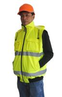 China 300D Oxford Safety Short  Hi Vis Winter Workwear Jackets With Detachable Sleeves for sale