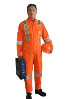 China Soft High Visibility Overalls / Reflective Safety Workwear With Clear ID Pocket for sale