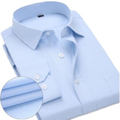 China White / Blue Mens Business Casual Shirts Quick Dry With Pilling Resistance for sale
