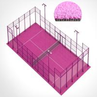 China 12mm Colored Artificial Turf Padel Court Pink Clay Brick Red PE for sale