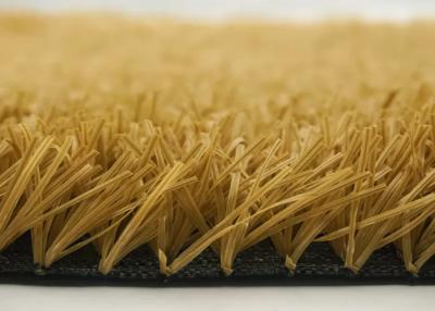 China 40mm Yellow Brown Coloured Fake Grass For Patios Rooftops Balconies for sale