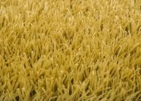 China 40mm Yellow Brown Coloured Fake Grass For Patios Rooftops Balconies for sale