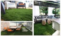 China Anti UV Soft Plastic Artificial Grass For Wedding Decoration 4 Tone Wear Resistance for sale