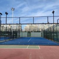 China Panoramic Kista Padel Tennis Court ISO 12mm 10mx20m for sale