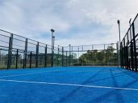 China Outdoor 12mm Panoramic Padel Tennis Court Steel Q235 10mx20m for sale