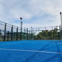 China Outdoor 12mm Panoramic Padel Tennis Court Steel Q235 10mx20m for sale