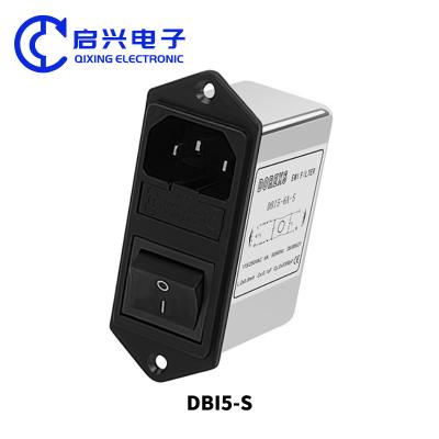 China DBI5-S EMI Power Line Noise Filter IEC Socket 1A 3A 6A 10A with Fuse and Switch for sale
