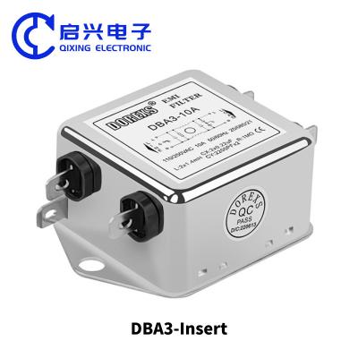 China DBA3 Insert EMI Filter 220V 1A-20A Single Phase Power Line Noise Suppression with CUL/CE Certification for sale