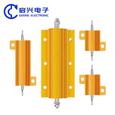 China RX24 50W Gold Aluminum Housed Wirewound Resistor 0.1Ω-10KΩ Range for Automotive LED and Industrial Applications for sale