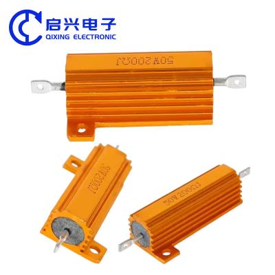 China RX24 Gold Aluminum Housed Wirewound Resistor 50W 200 Ohm 12V for CANbus LED Retrofit Applications for sale