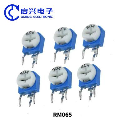 China RM065 Blue White Trimmer Potentiometer 0.5W 50V Adjustable Resistor with 100Ω-1MΩ Range for Audio and Electronics for sale