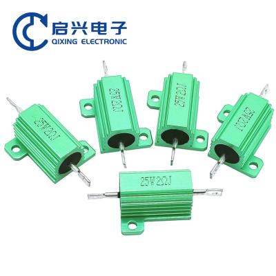 China High Power Wirewound Resistor 25W Green Aluminum Case Resistor RXG24 for sale