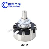China WX110 100 Ohm 1W Single Coil Wire Wound Potentiometer with 28mm Diameter and 300° Rotation for sale