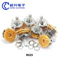 China RS25 Rotary Band Switch 6mm Shaft 10,000 Cycles 2-4 Pole Multi-Position Industrial Control for sale