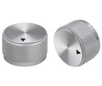 China Silver Aluminum Alloy Potentiometer Control Knob 25x15.5mm Screw Type for Guitar Bass Volume Audio for sale