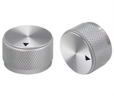 China Silver Aluminum Alloy Potentiometer Control Knob 25x15.5mm Screw Type for Guitar Bass Volume Audio for sale