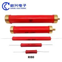 China RI80 Metal Glass Glaze High Voltage Resistor 10W to 1000W 100 Ohm Fixed Cylindrical for sale