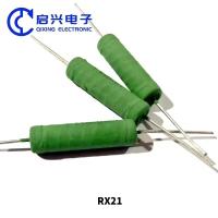 China RX21 Green Paint High Precision Fixed Power Cement Wirewound Resistor 0.5W to 50W for sale