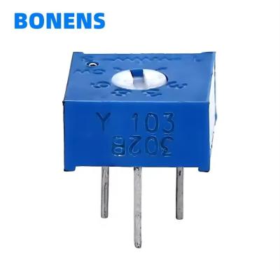China 3386Y Square Single Turn Cermet Trimming Potentiometer 0.5W 10K Ohm Variable Resistor for sale