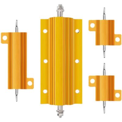 China High Power Gold Aluminum Shell Resistor 10W-1000W with Heat Dissipation Grooves for Industrial Applications for sale