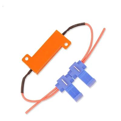 China 50W 6Ω Car LED Load Resistor RXG24 Gold Aluminum Shell for Automotive Lighting Conversion for sale
