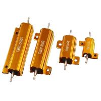 China RX24 Gold Aluminum Housed Wirewound Resistor 5W-50W 0.1Ω-10KΩ ±5% Tolerance for Power Supplies & Industrial Applications for sale