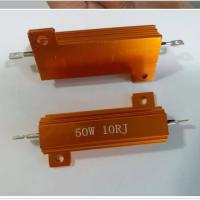 China RX24 50W 10 Ohm Gold Aluminum Shell Wirewound Resistor - High Power 50 Watt Component for sale